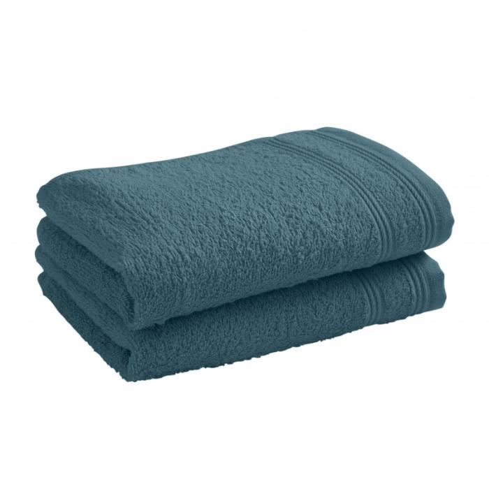 Lot de 2 serviettes invité éponge "Spa" 30 x 50 cm - 400 gr-m² - Cobalt ...