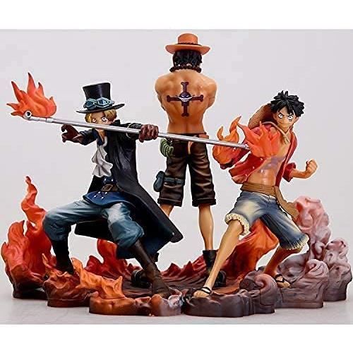 3 PCS-Set Anime One Piece Figurine Luffy Sabuo Ase Statue en PVC ...