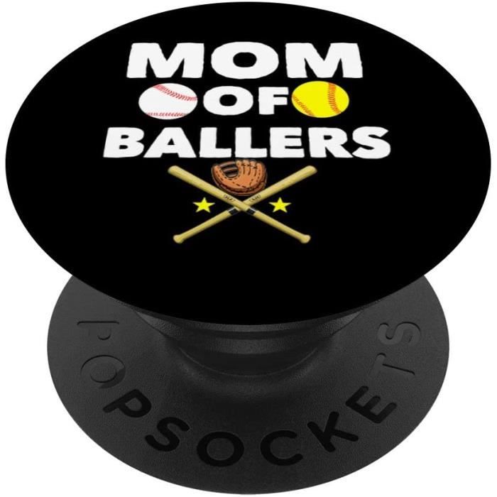 Mom Of Ballers Bat Glove Baseball Softball USA Sports Gift PopSockets ...