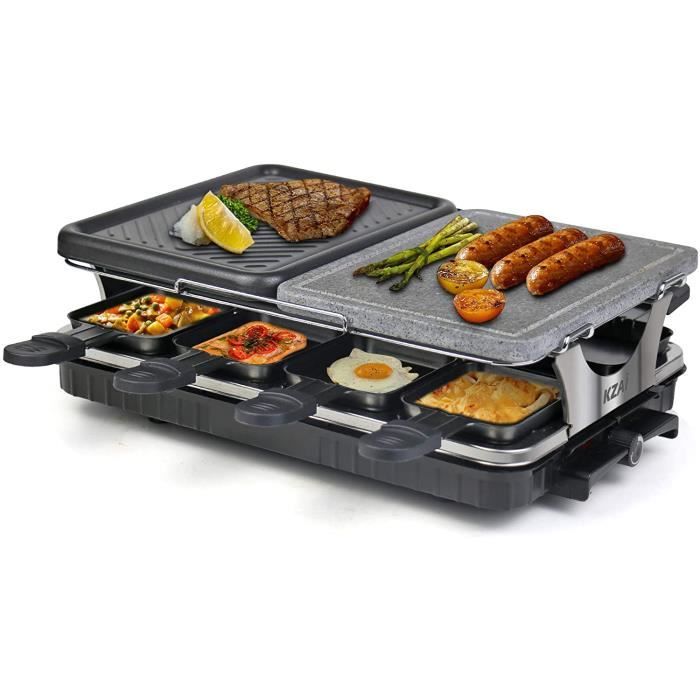 Raclette Appareil 8 Personnes Machine à Raclette avec Pierre Naturelle ...