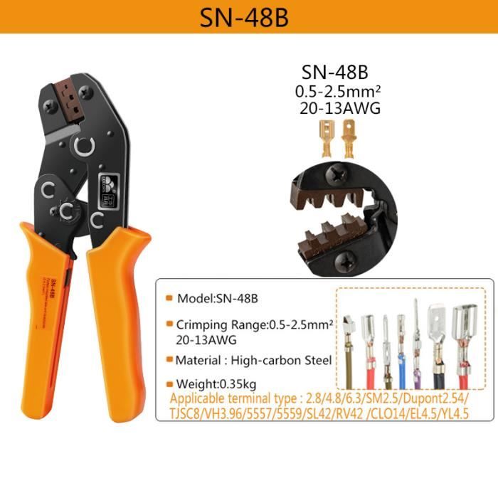 SN-48B - Pince à sertir,8 types de mâchoires, kit'outils de sertissage série mersible 2.8 4.8 6. ...