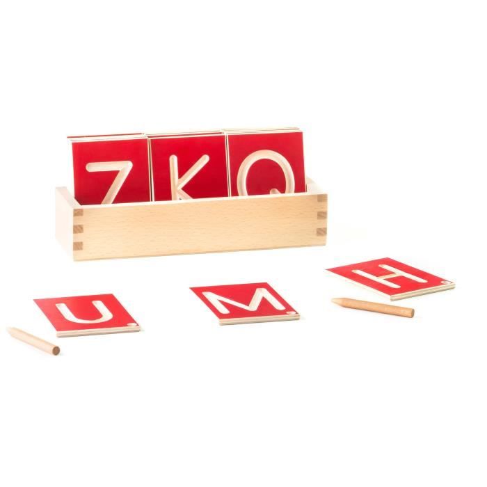 Jeu Montessori - Tracer les lettres majuscules - BSM - Modèle ...