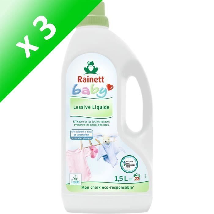 RAINETT Baby Lessive Liquide Ecolabel Camomille 1,5l - Bouteille 21 ...