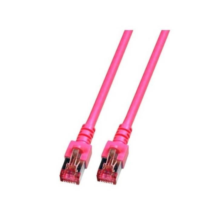 Câble de raccordement réseau EFB Elektronik K5519.0,5 RJ45 CAT 6 S/FTP 0.5m magenta ignifuge ...