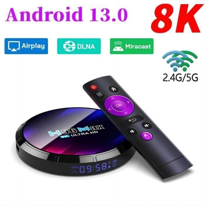 Boîte TV 8K Android 13.0 H96 MAX - tv box android 2GB-16GB - WiFi 2.4G ...