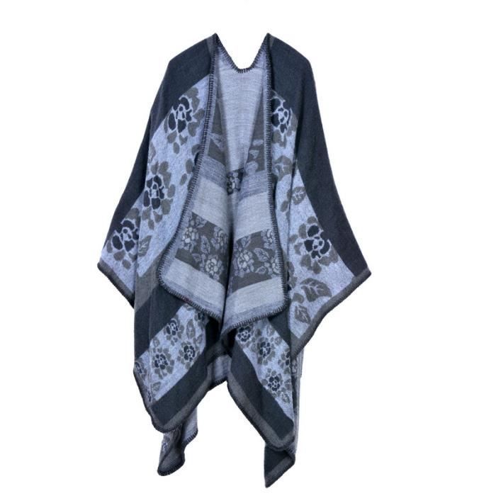 Poncho femme - LEOCLOTHO - Châle asymétrique - 130x150cm - 50% ...
