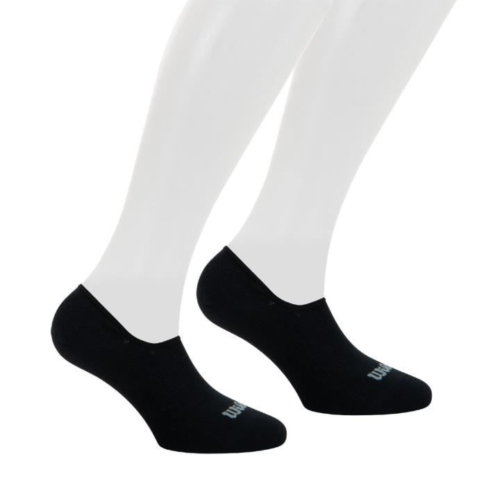 Lot de 2 paires de socquettes invisibles femme Essentiel Wilson Noir ...