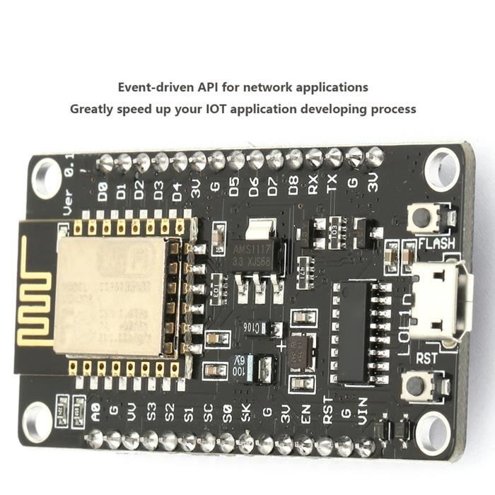Qiilu Module Wifi Module de carte de développement Internet fil ESP8266 CH340G NodeMcu Lua WIFI ...