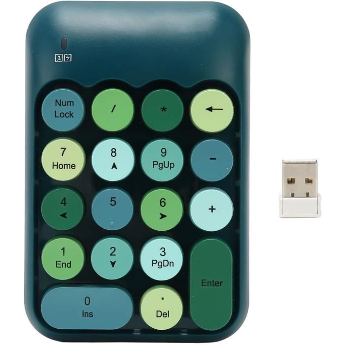 Pavé Numérique Sans Fil, 18 Touches Rondes Colorées, Mini Clavier ...