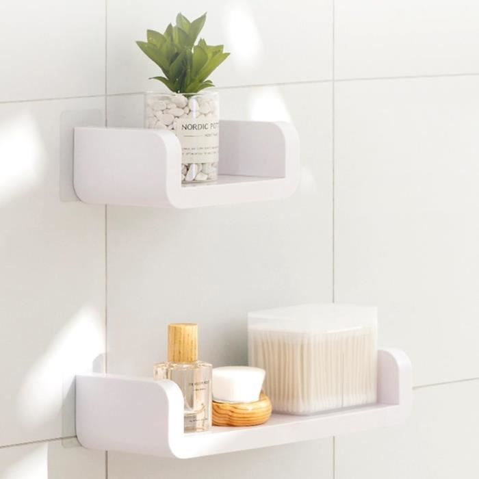 2 Pcs Étagere Murale Plastique, Étagère Flottante Blanche 16.8-32Cm ...