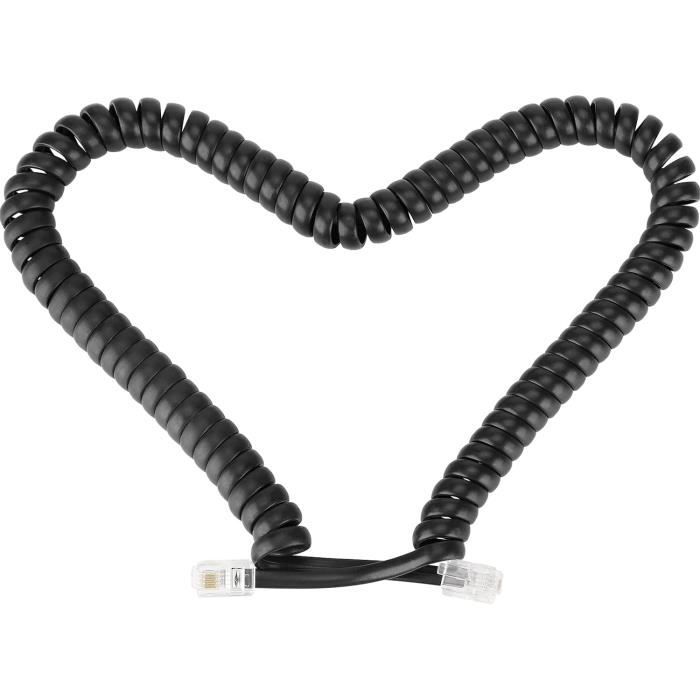 Câble Spiralé Pour Téléphone - Flexible - Cordon Bouclé Rj9 - Prise Rj9 ...