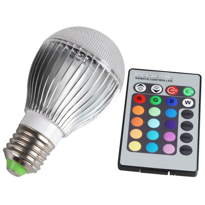 Vente chaude 30W E27 Ampoule LED RGB Lampe + 24 clé télécommande IR ...