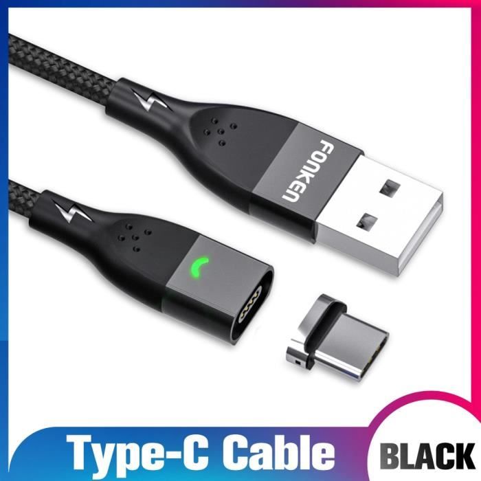 Black Type C cable-1m -USB C câble magnétique Micro Usbc câble de ...