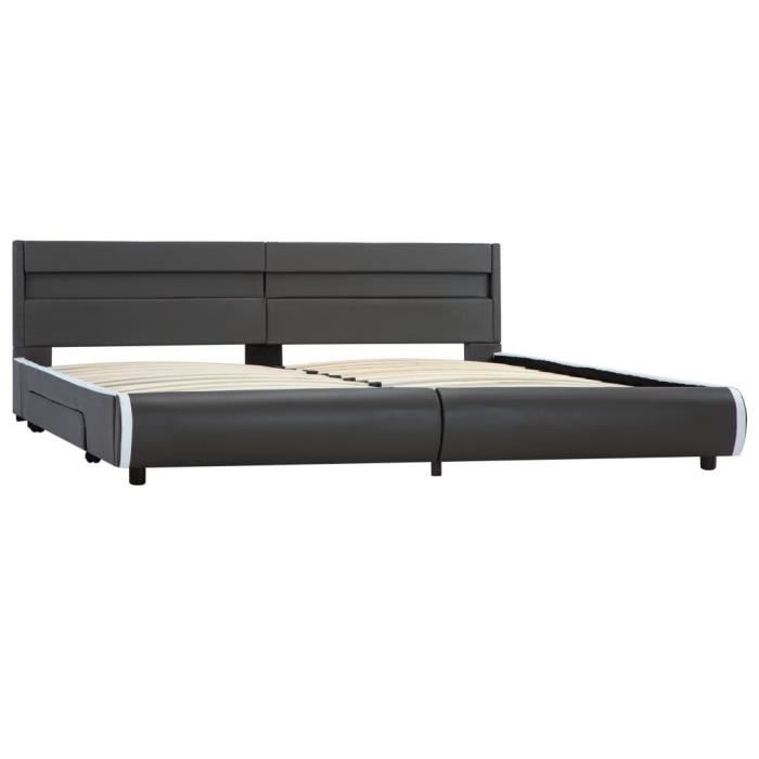 Grand MAISON &572167 Lit adulte avec LED Scandinave Cadre de lit - Lit ...