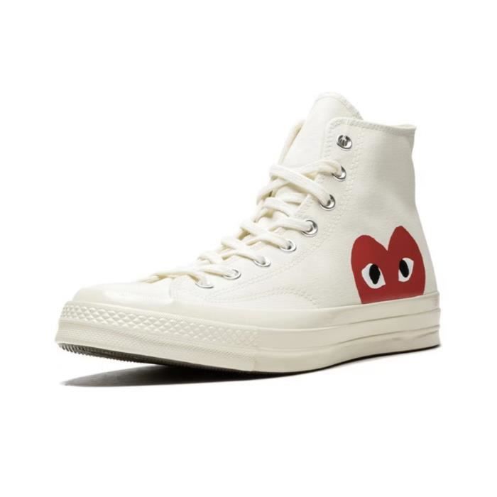 CDG x Converse 1970s chuck taylor all star hi Blanc rouge Blanche ...