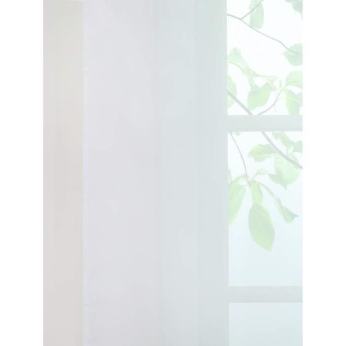 Lot de 2 rideaux coulissants en voilage avec bande Velcro Transparent ...
