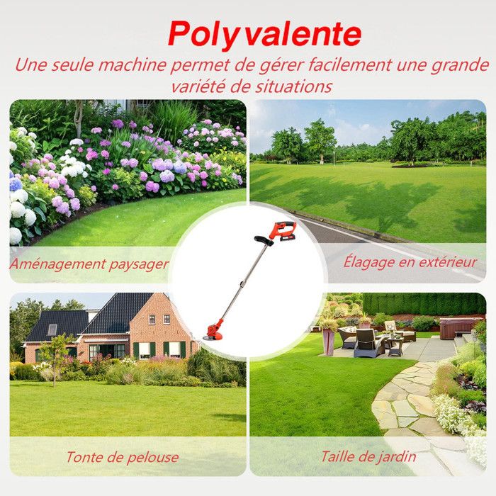 OUTIGO Débroussailleuse Électrique sans Fil, Débroussailleuse à Gazon ...