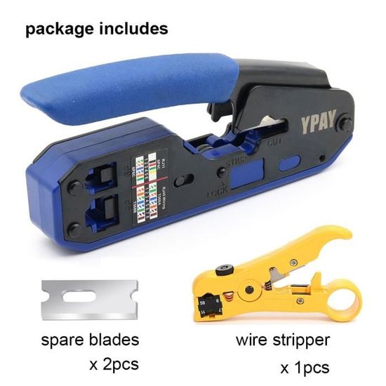 Ensemble C - pince à sertir pour câble réseau, pince à sertir, coupe ...