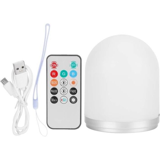 Veilleuses, Lampe De Table De Chevet Led Télécommande De Chevet Dimmable Usb Rechargeable ...