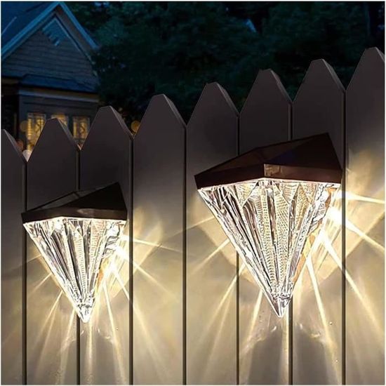 Eclairage Mural 2 Pcs Diamant Solaire Applique Murale Led Solaire Sans ...
