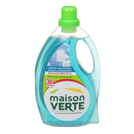 MAISON VERTE Lessive fraîcheur intense 30 lavages - 1,8 L - Cdiscount ...
