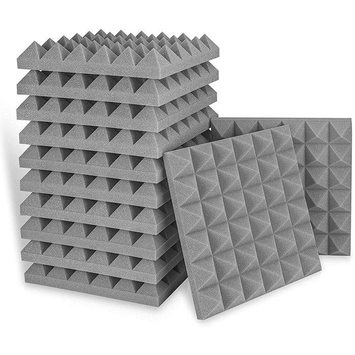 12 PièCes Mousse Acoustique Pyramide Ignifuge éPonge Insonorisante ...