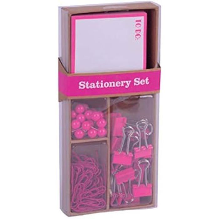 Ensemble bureau - APLI - Fluor Collection - Rose - 25 broches - 80 ...
