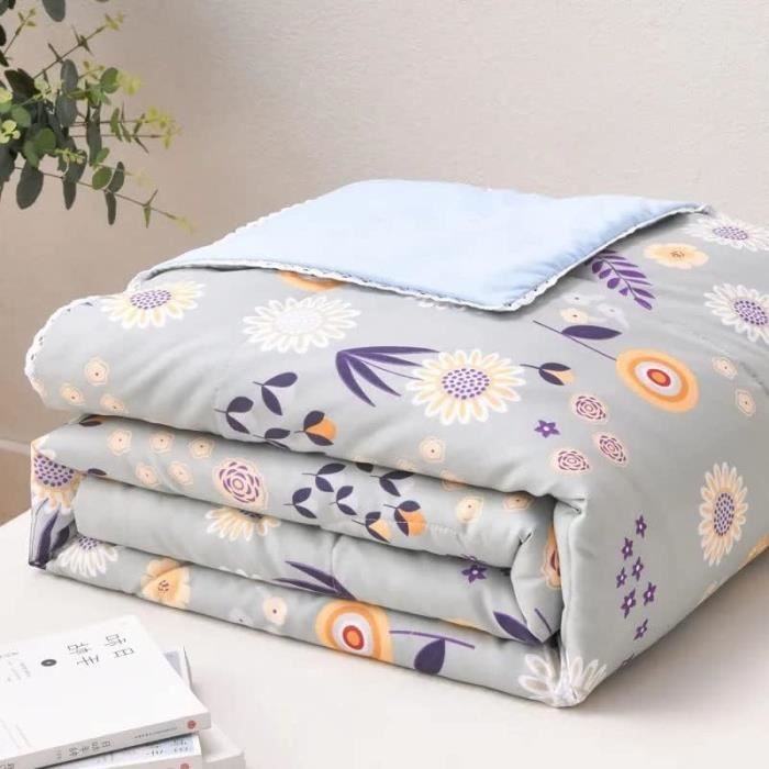 Couette d'été en coton lavé - Gris - Couette légère - 150x200 ...