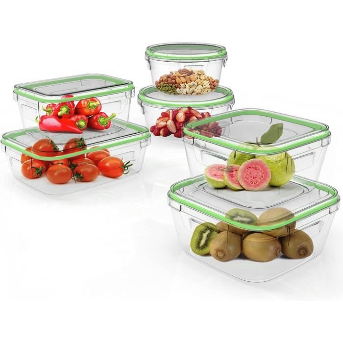 Lot de 6 Récipient Boîtes Alimentaire en Verre Mixte | Hermétique ...
