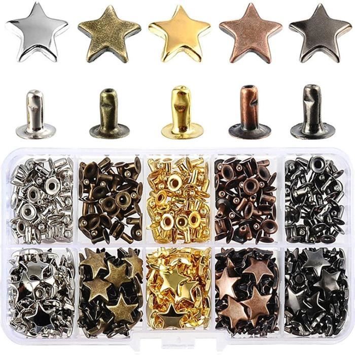 Rivets étoiles en Rivets 5 Couleurs Rivets de Vêtement Bricolage pour ...