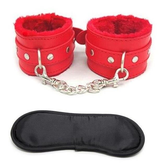 Menottes érotiques En Cuir Pu 2 Pièces Menottes De Cheville Avec Fouet