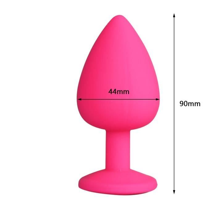 Pink Large -Petit Moyen Grand Silicone Godemichet Anal Avec Des Bijoux En Cristal Plug Anal ...