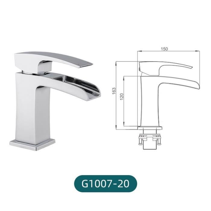 Robinet Mitigeur de Lavabo en Laiton Chromé Gappo - Modèle G1007-20 - Col de Cygne - Hauteur ...