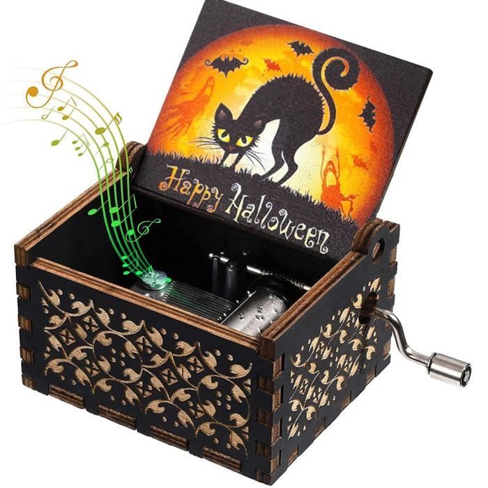 Boîte à musique à manivelle Boîte à musique Halloween boîte à musique ...