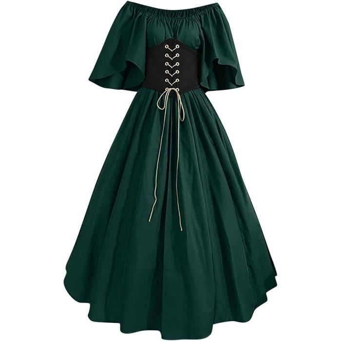 ROBE 2023 Robe rétro médiévale femme avec manches trompette reine ...