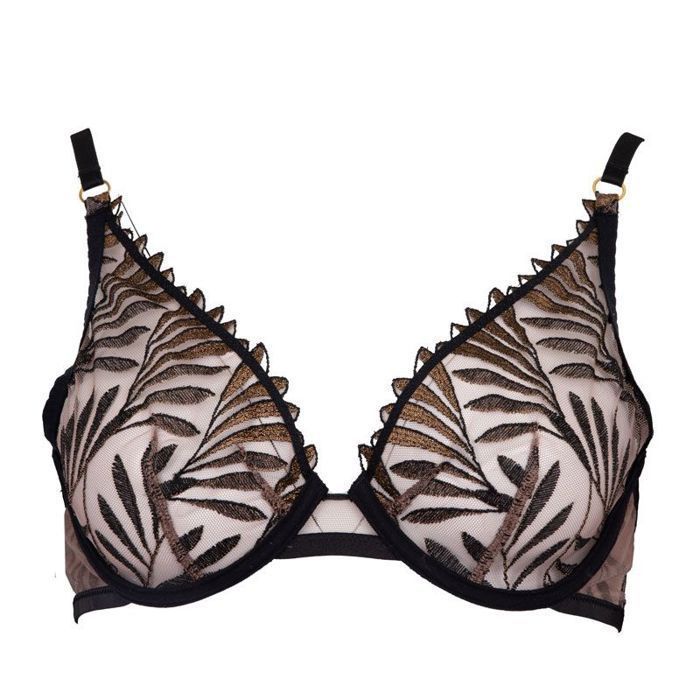Soutien gorge transparent noir et marron à dentelle Femme AUBADE Marron ...