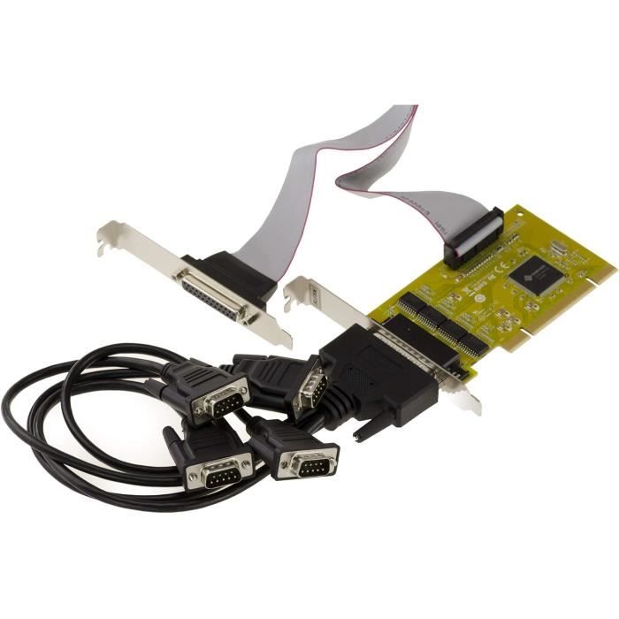 Carte Contrôleur Pci Série Rs232 Et Parallèle. 4 Ports Com Rs-232 Db9 Et 1 Port Lpt Ieee1284 ...