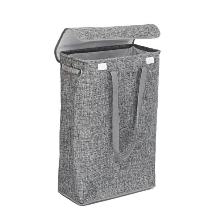 Pliable Panier à Linge Panier de Rangement avec Couvercle MéNage Gris ...