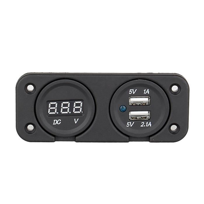 Sonew Chargeur de prise USB Voltmètre DC numérique LED double 2 chargeur de port USB pour bateau ...