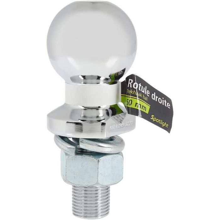 Boule d'attelage remorque - SPOTLIGHT - Rotule droite 50mm - Charge ...