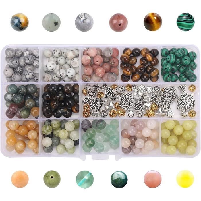 Potosala 240pcs Perles De Pierre Naturelle 8mm Perles De Pierre Semi ...