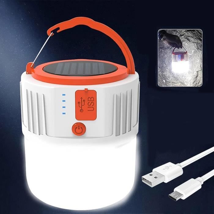 Lampe De Camping Solaire, Lampe De Tente Usb Led Rechargeable, Lanterne Extérieure Étanche À 5 ...
