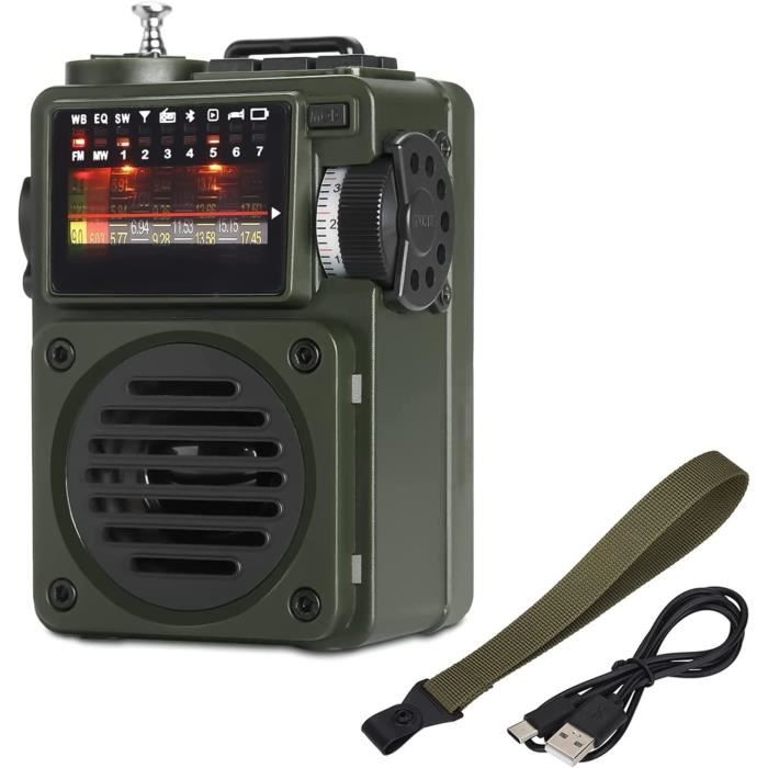 Récepteur Radio Portable A Ondes Courtes Am-Fm-Sw-Wb Avec Bluetooth Et ...
