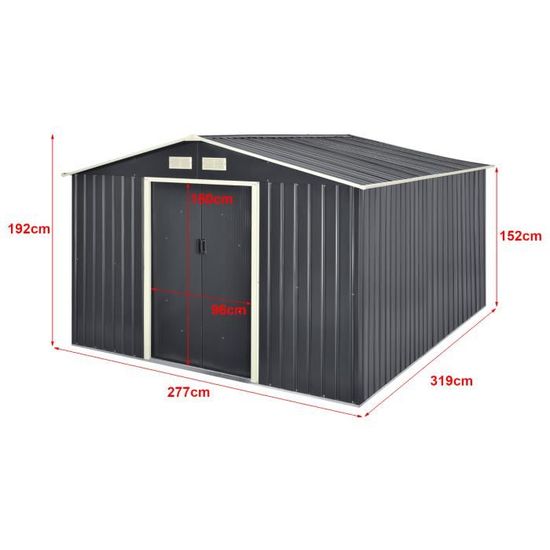 Abri de Jardin 15 m³ Robuste Cabane de Stockage Extérieur Cabane à ...