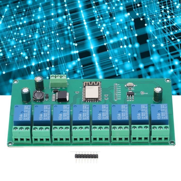 Cikonielf Module De Relais De Commande Sans Fil Module Relais Wifi 8 Canaux Esp8266 Carte De