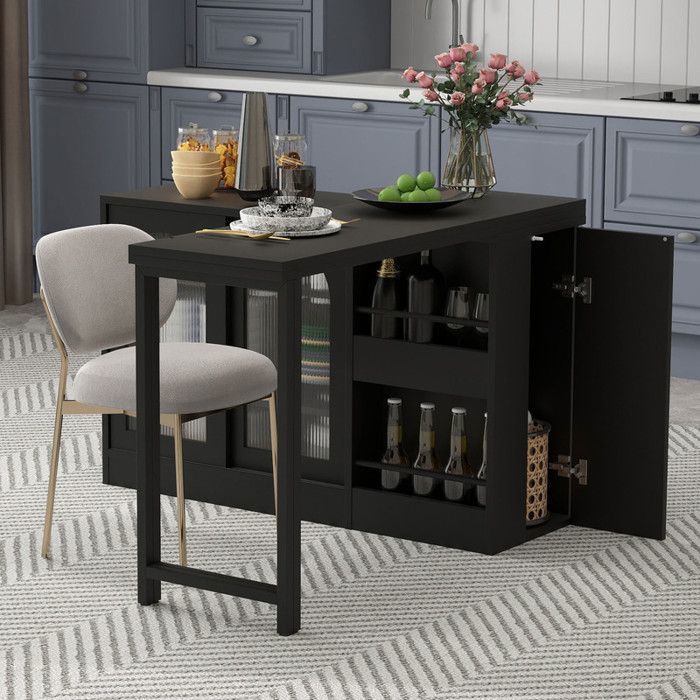 Table De Bar Moderne, Extensible Table De Bar Rotative À 360° Avec ...