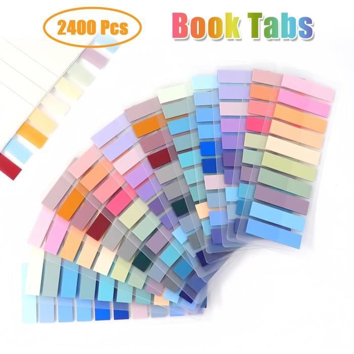 2400 Pièces Post It Marque Page, Multicolore Post It Livre, Marque Page ...