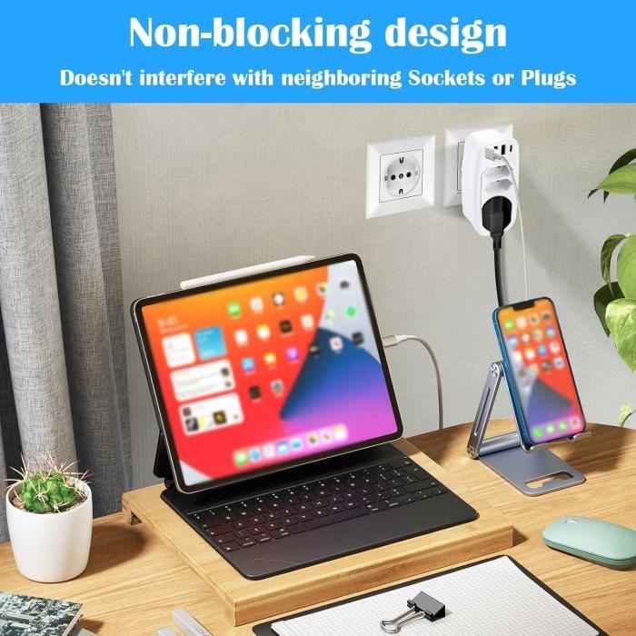 Prise Usb Secteur Multiple, 7 En 1 Chargeur Usb Multiprises Avec 1 ...