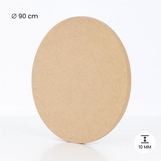 Plaque rond de bois moyen MDF - Diamètre 90 cm - Épaisseur 10 mm ...