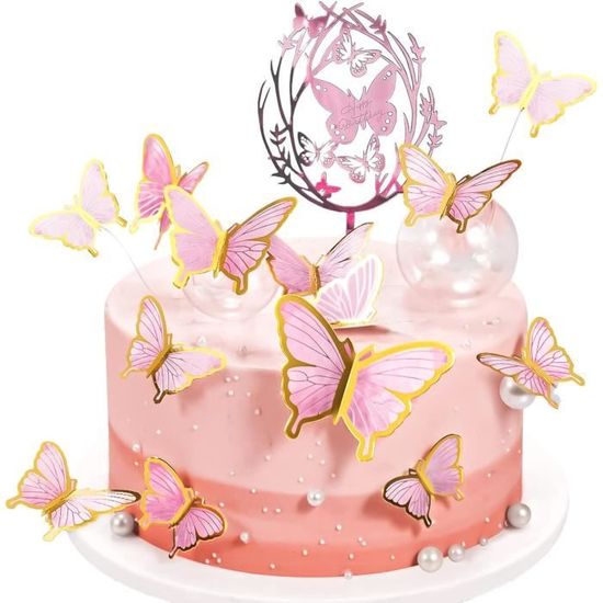 Décoration De Gâteau Papillon, 21 Pièces 3D Papillon Cupcake Décoration ...